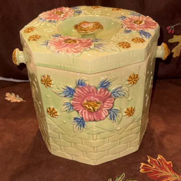 Antique | Kitchen | Antique Japanese Hand Painted Biscuit Jar Octagon ...